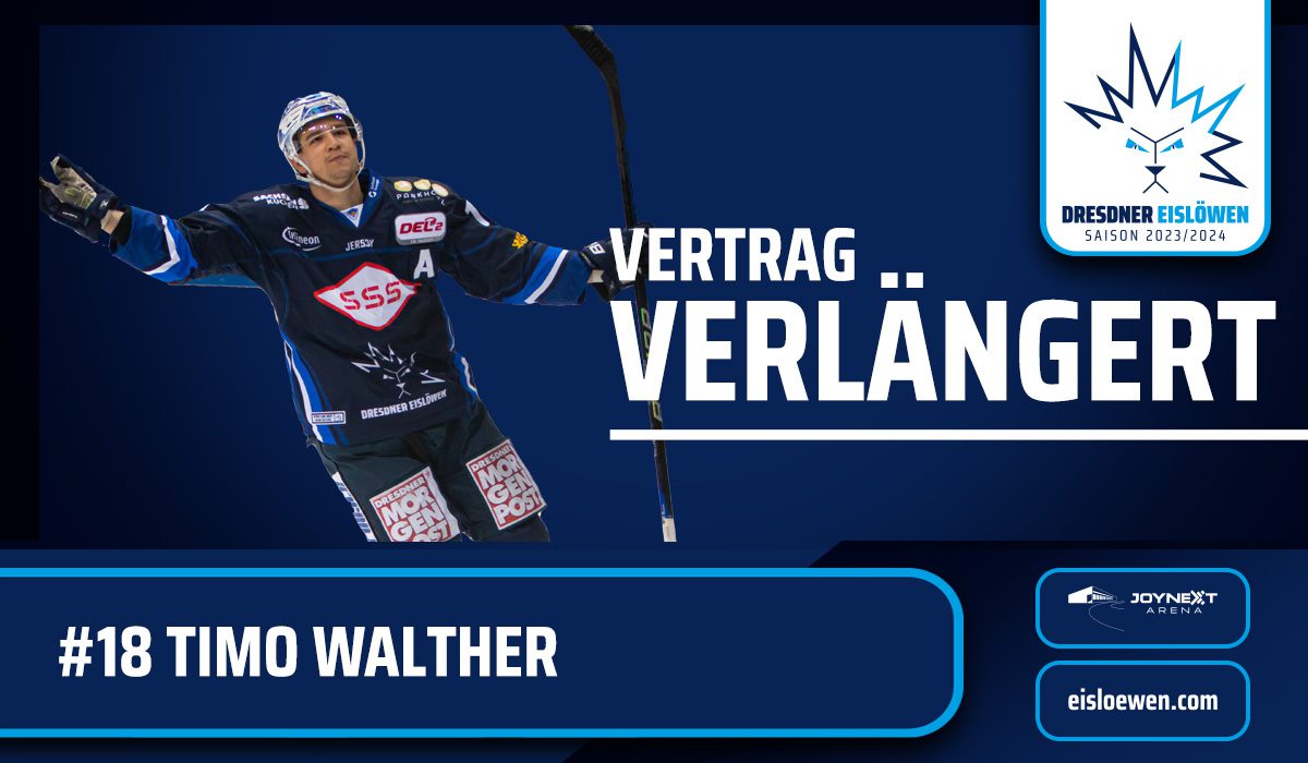 Timo Walther bleibt Eislöwe | Dresdner Eislöwen