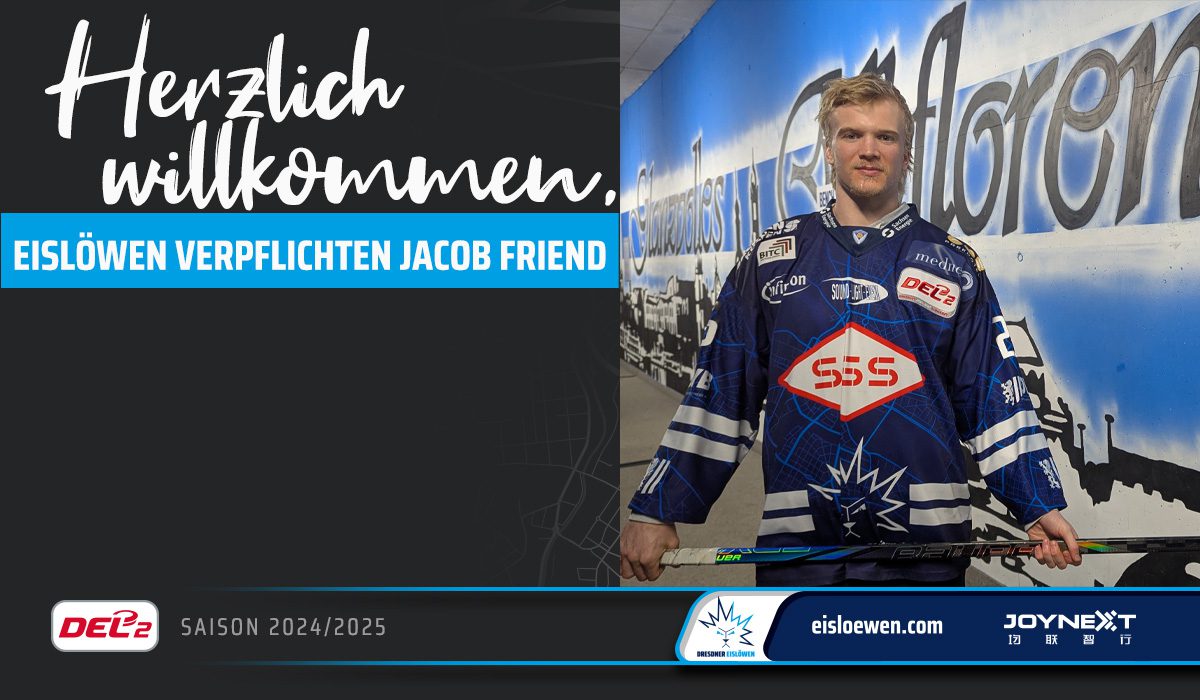 Jacob Friend verstärkt die Eislöwen | Dresdner Eislöwen