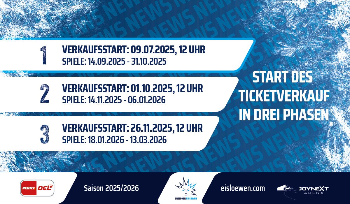 Ticketverkauf für die Hauptrunde der PENNY DEL startet | Dresdner Eislöwen